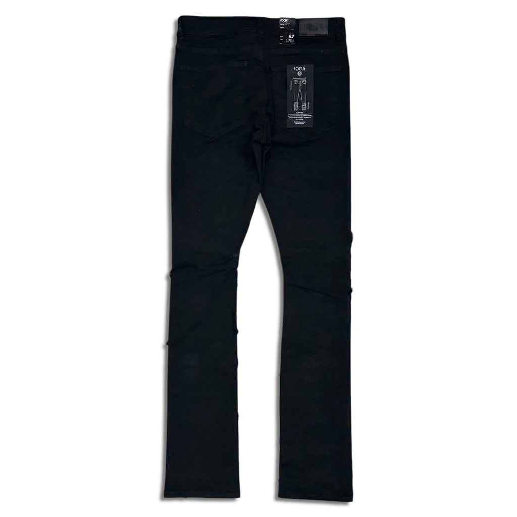 Focus Men's Stacked Shredded Jeans – Black – Vip Clothing Stores