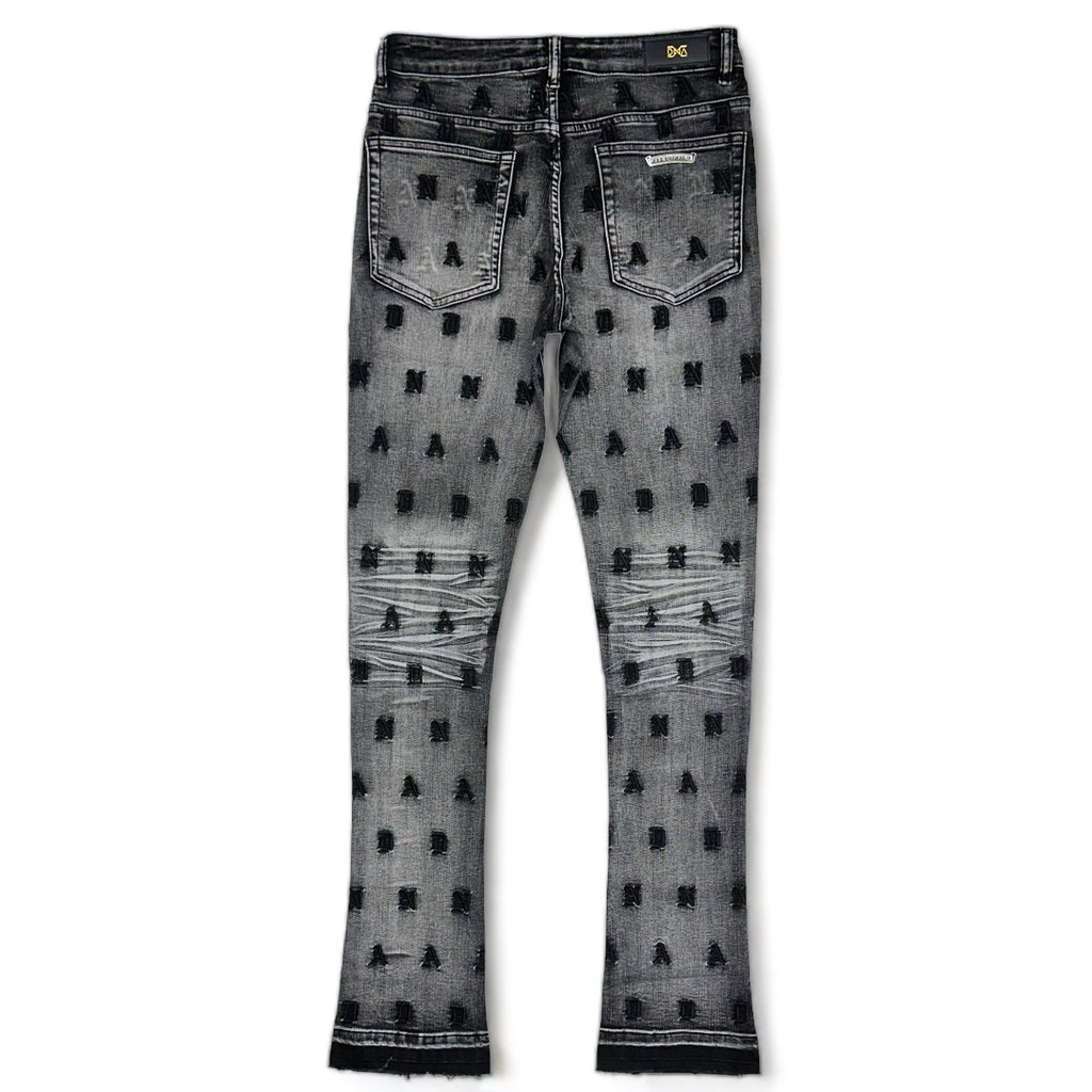 Dna premium (Grey/black "dna monogram handcraft stacked jean) – Vip ...