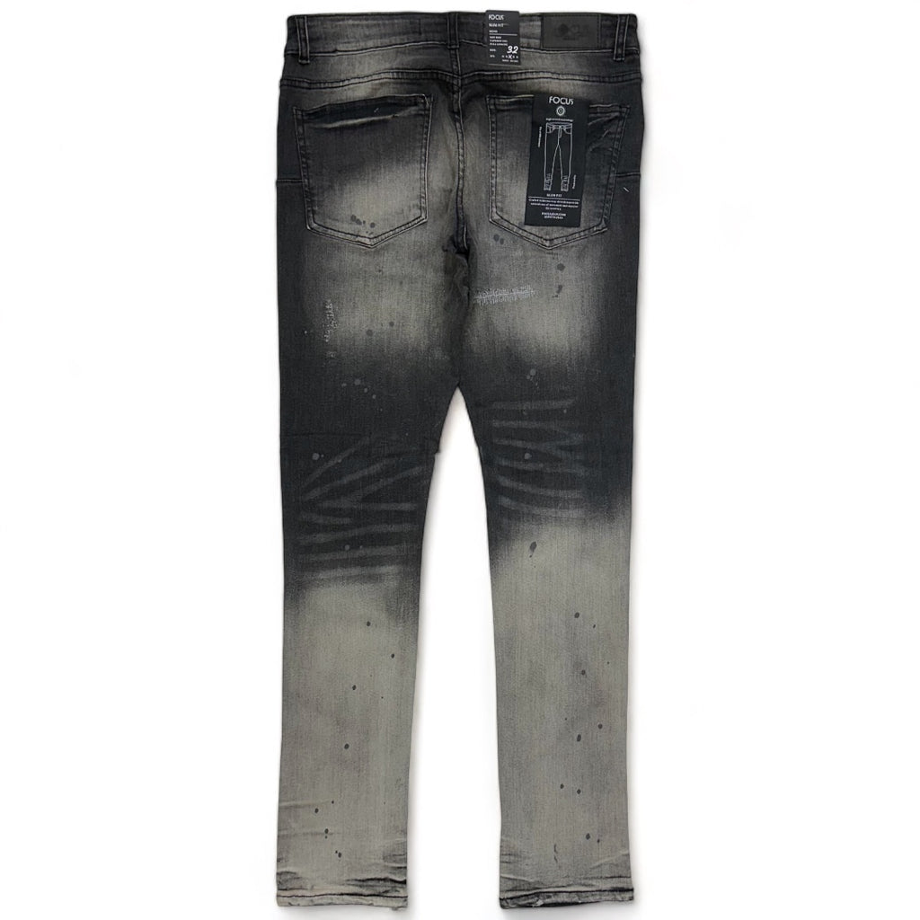 Focus Denim (Grey/ black drip stitch jean) – VIP Clothing Stores