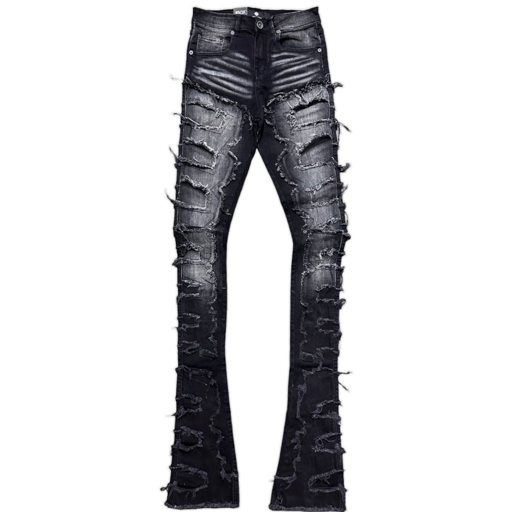 Focus Denim (grey/ black wash Super Skinny Flared Stacked Jean) – Vip ...