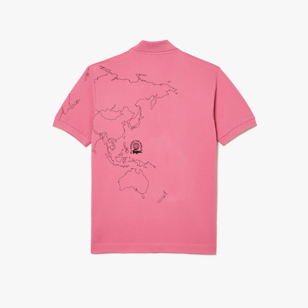 lacoste (Pink original 12 Planisphere button up Polo) – Vip Clothing Stores
