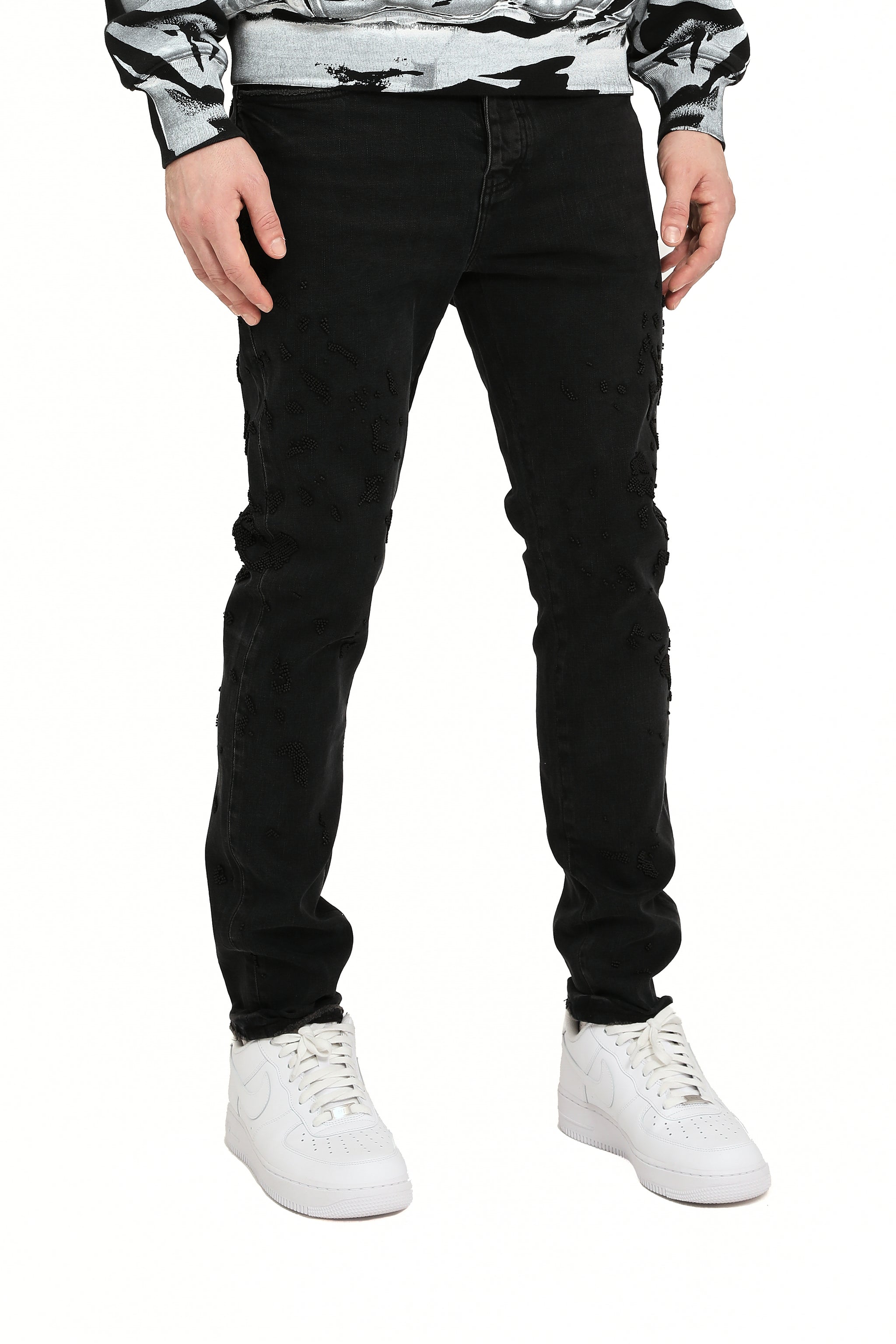 Purple Brand Beaded Embroidery Jeans Black – VIP Clothing Stores