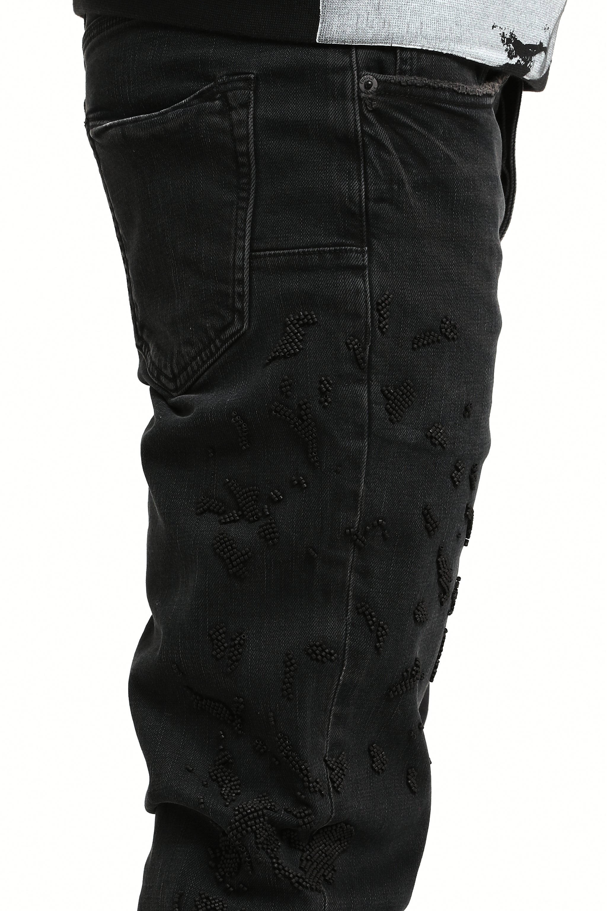 Purple Brand Beaded Embroidery Jeans Black – VIP Clothing Stores