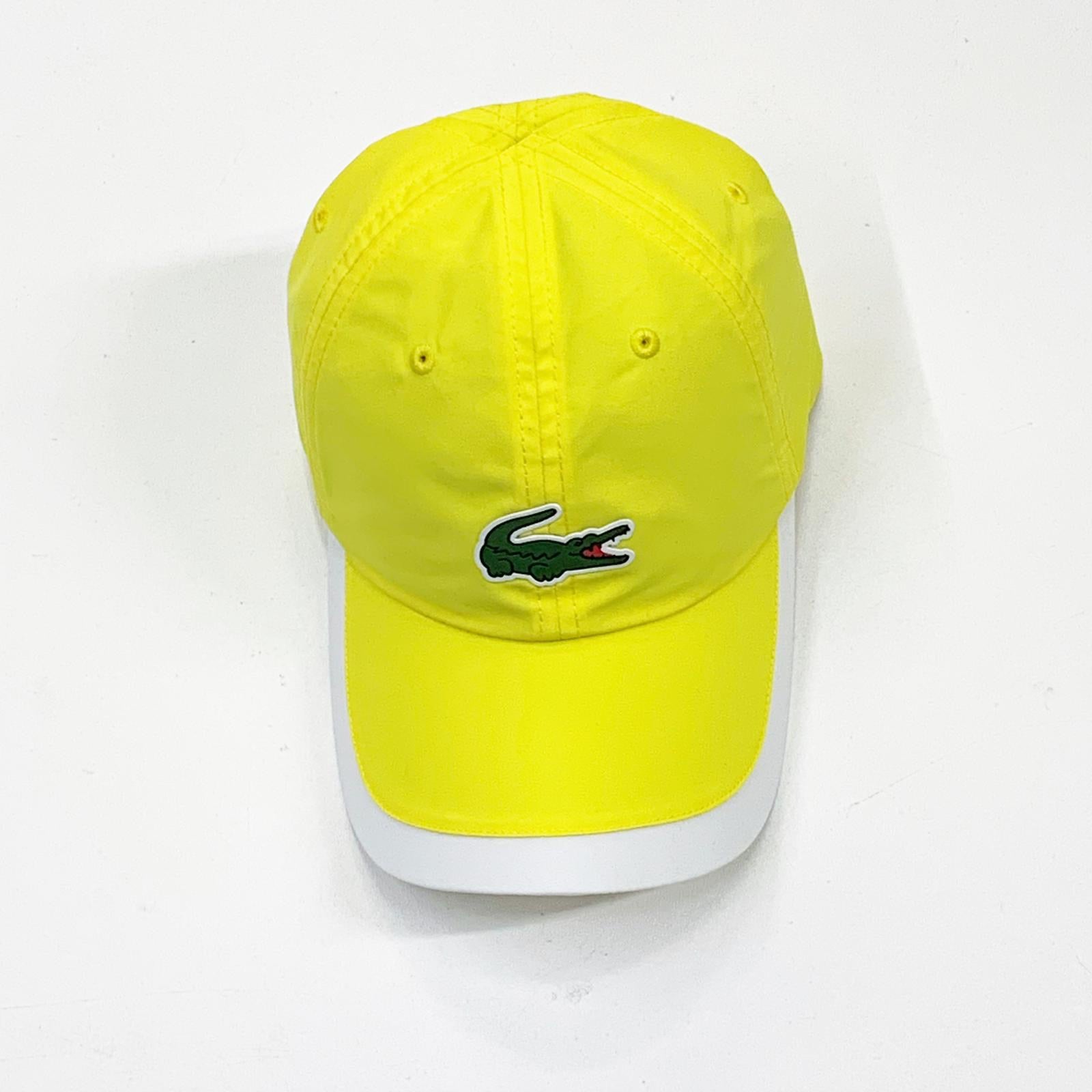 Lacoste men s yellow white croc gabardine cap RK5398 51 HV1 Vip Clothing Stores